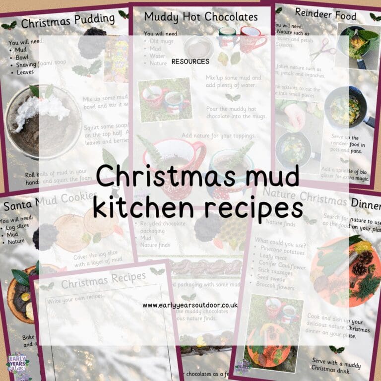Christmas mud kitchen recipes - Early Years Outdoor