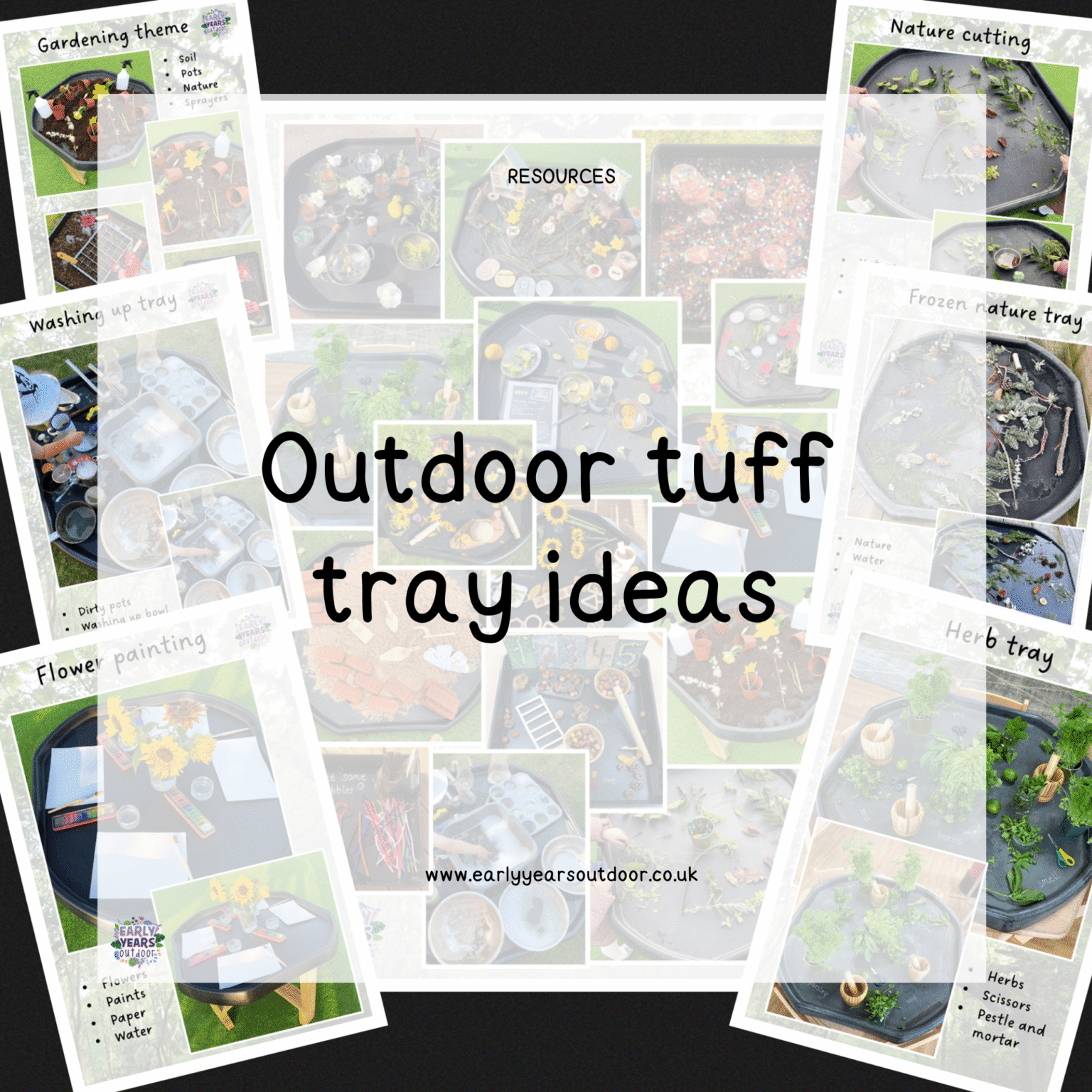 Outdoor tuff tray ideas - Early Years Outdoor