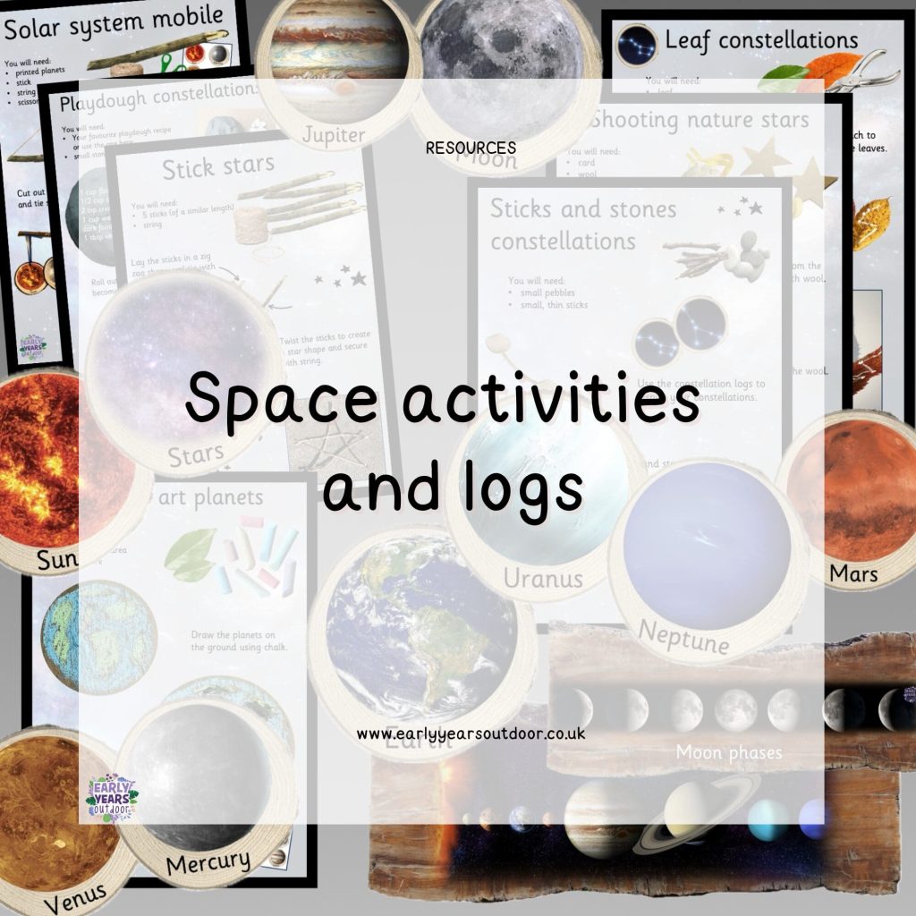 Space themed activities and logs - Early Years Outdoor