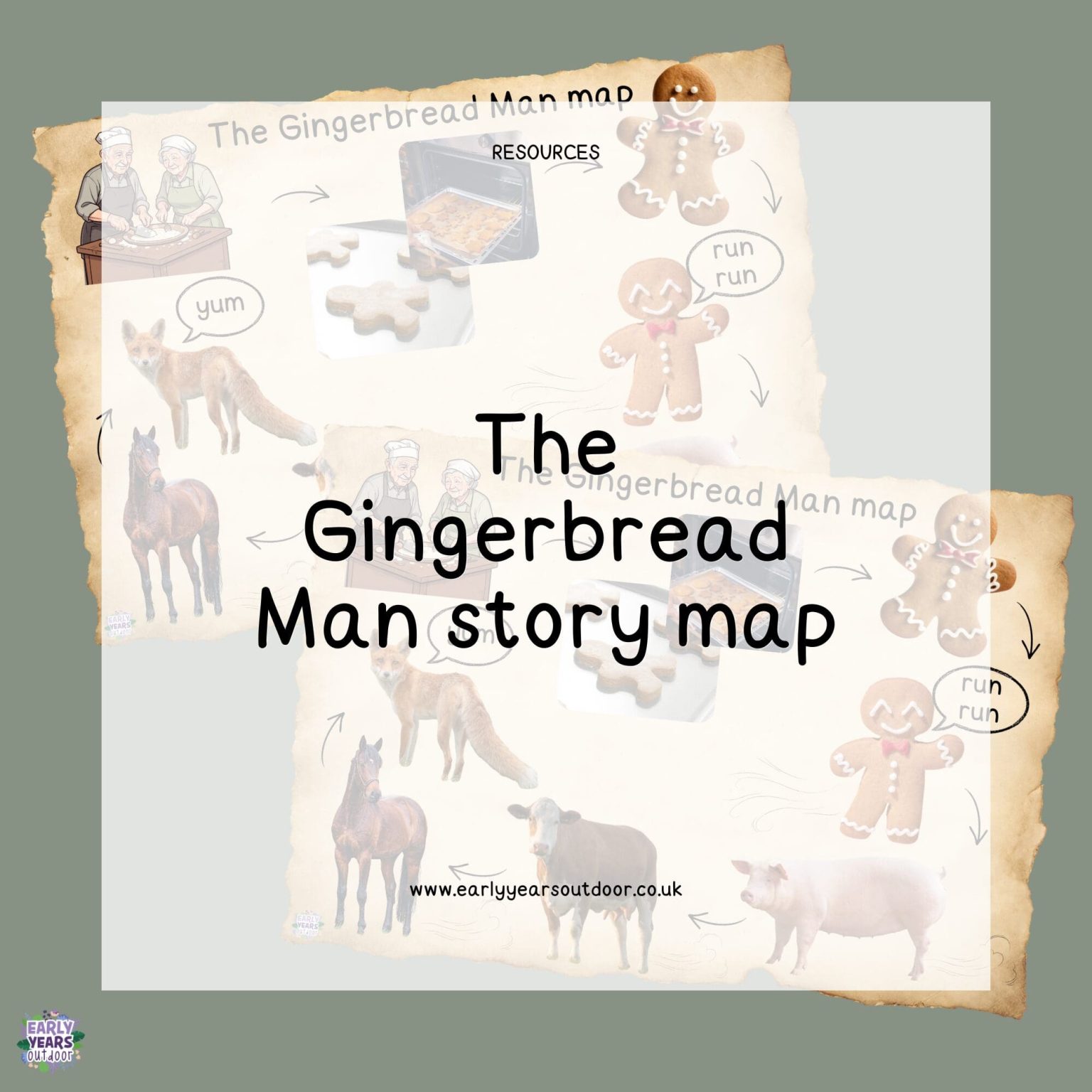 The Gingerbread Man story map for the Early Years